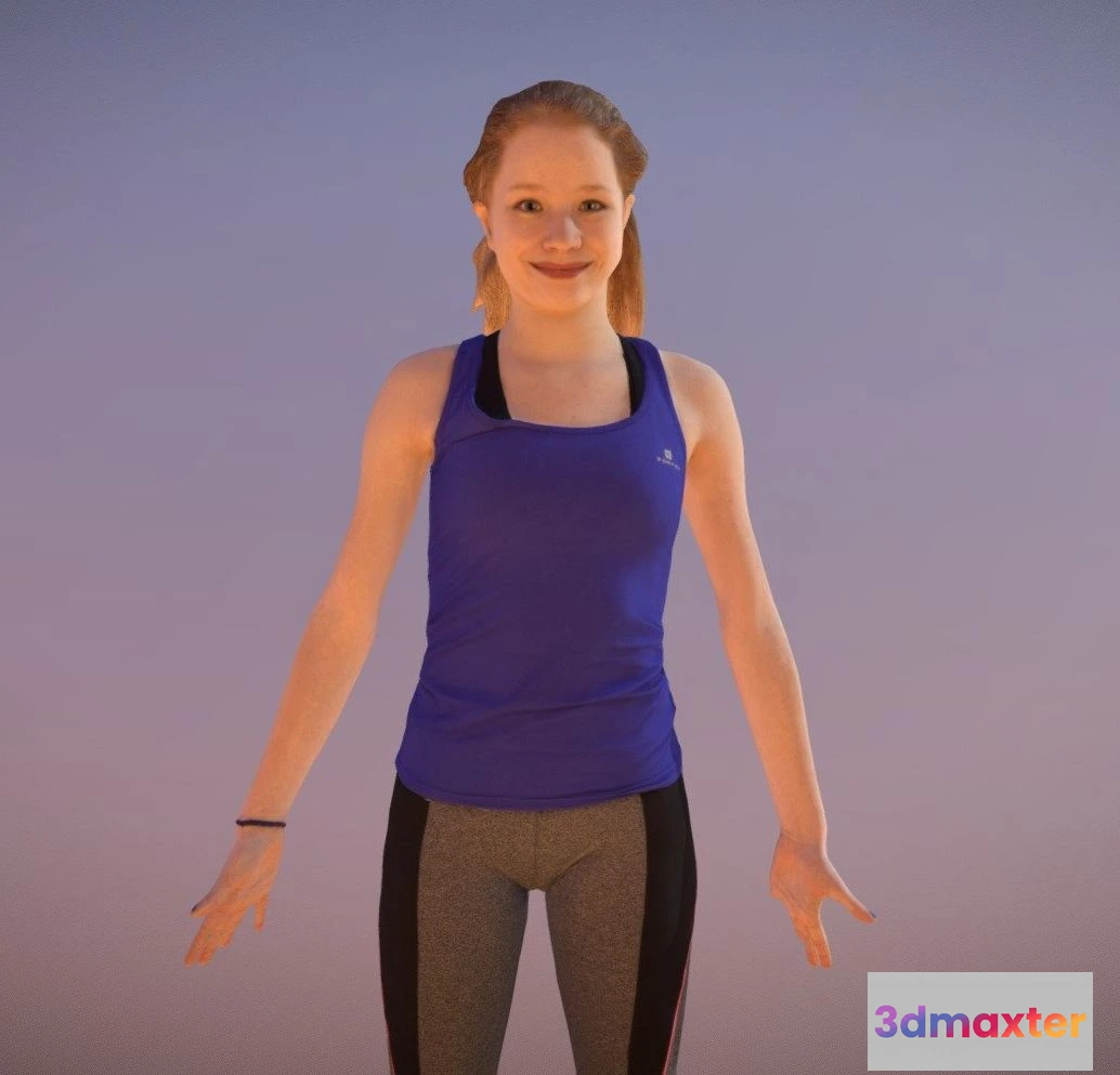 PBR Game 3D Models - Animated Sports Teenage Girl Essence Rigged 3D Max ...