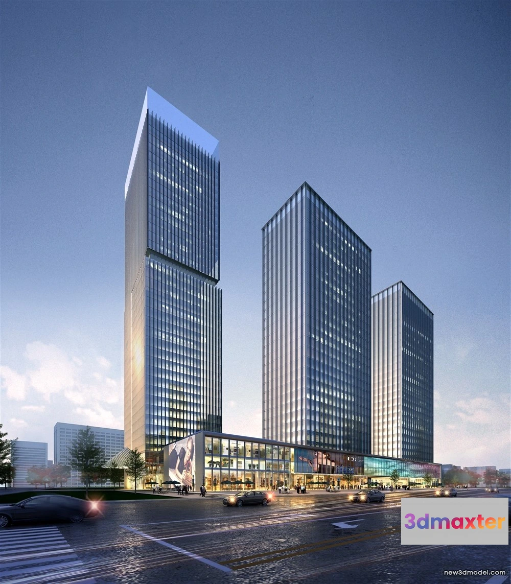 3D Models of Commercial Building - Exterior 3D Scenes - 860 3D Max ...