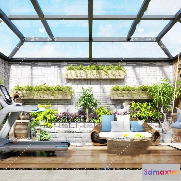 COURTYARD - VRAY / CORONA - 3D MODEL - 6511 - 3DMAXTER