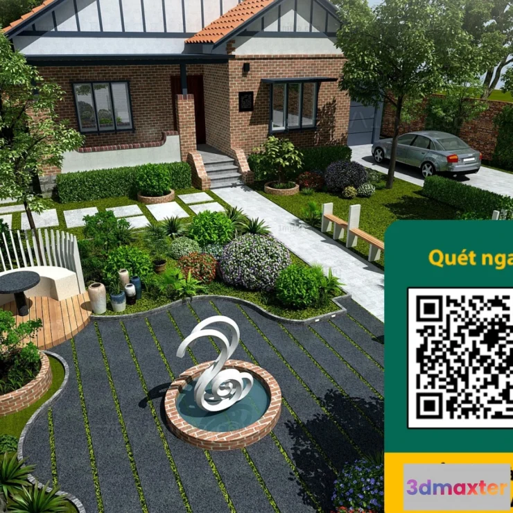 COURTYARD - VRAY / CORONA - 3D MODEL - 6511 - 3DMAXTER