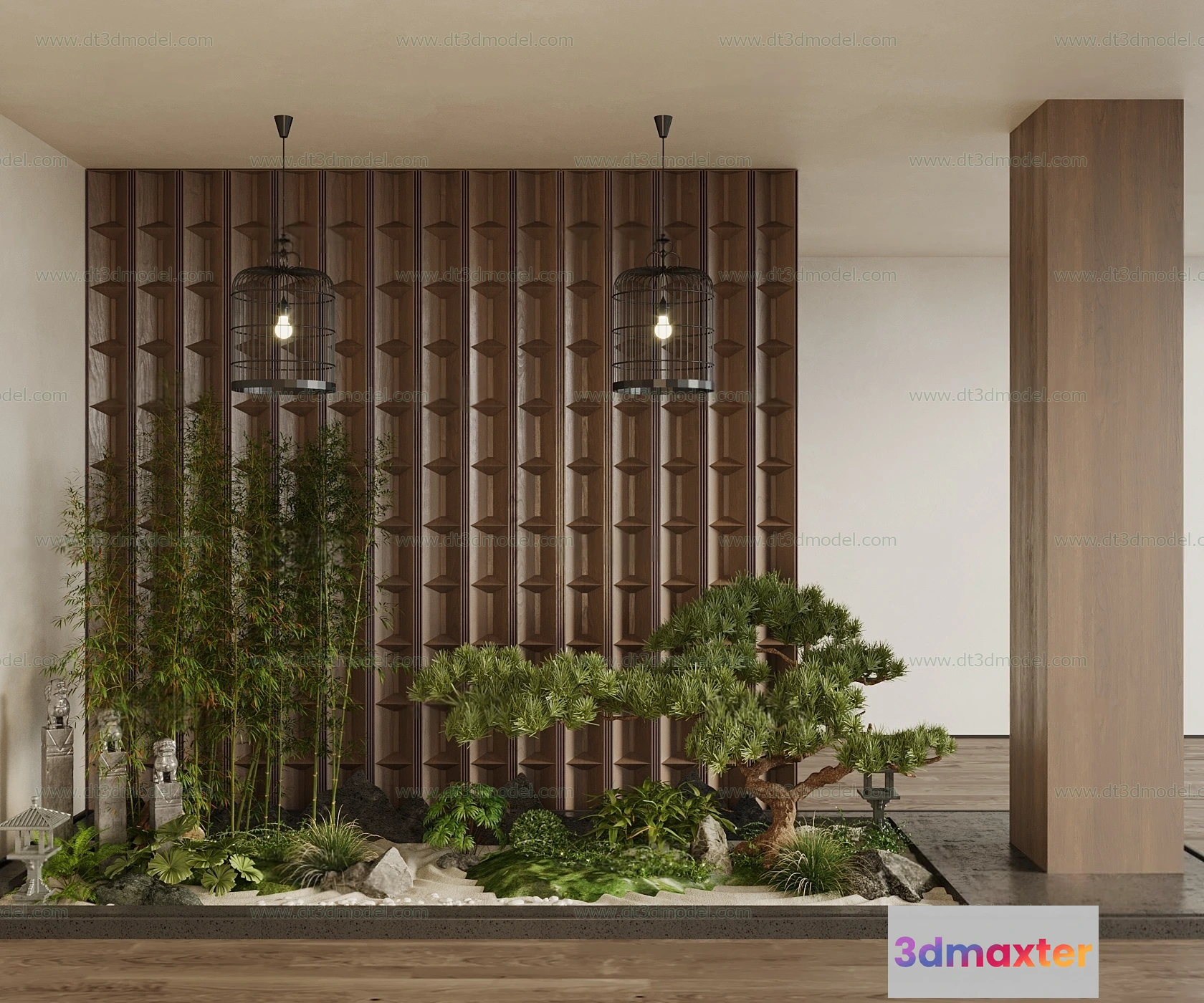 Miniature Garden 3D Scenes - Interior Plants - 014 - VRAY Render 3D Max - 3DMAXTER