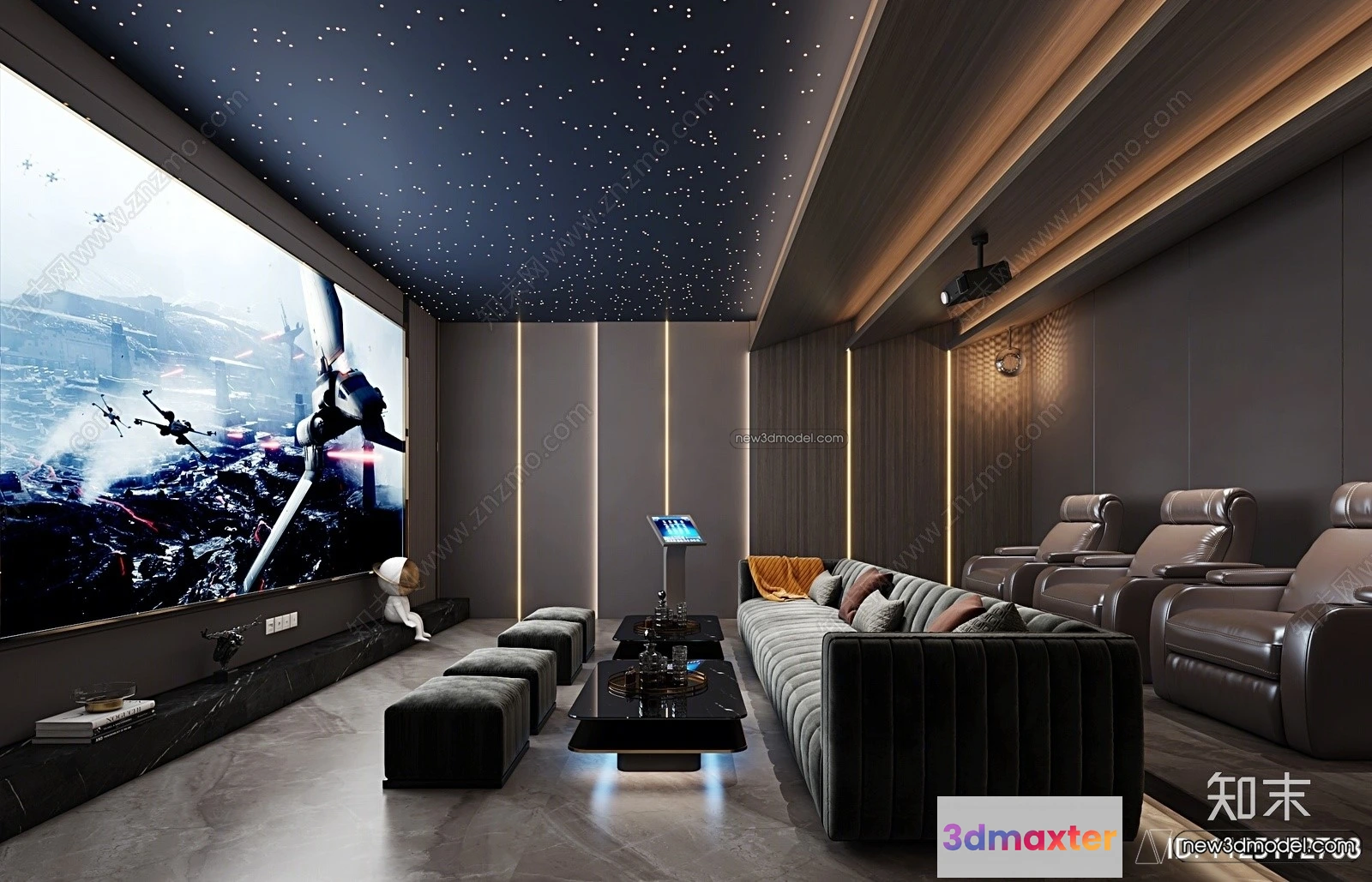 Home Theater - 3D Interior Scene - 3D Models - 005 3D Max - 3DMAXTER