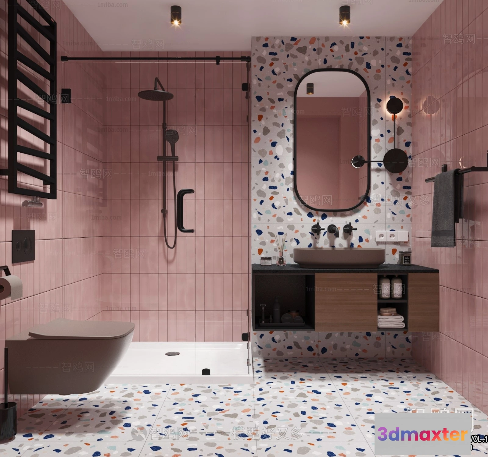 Bathroom - Toilet - WC - RestRoom - 3D Interior Scene - 202 3D Max ...