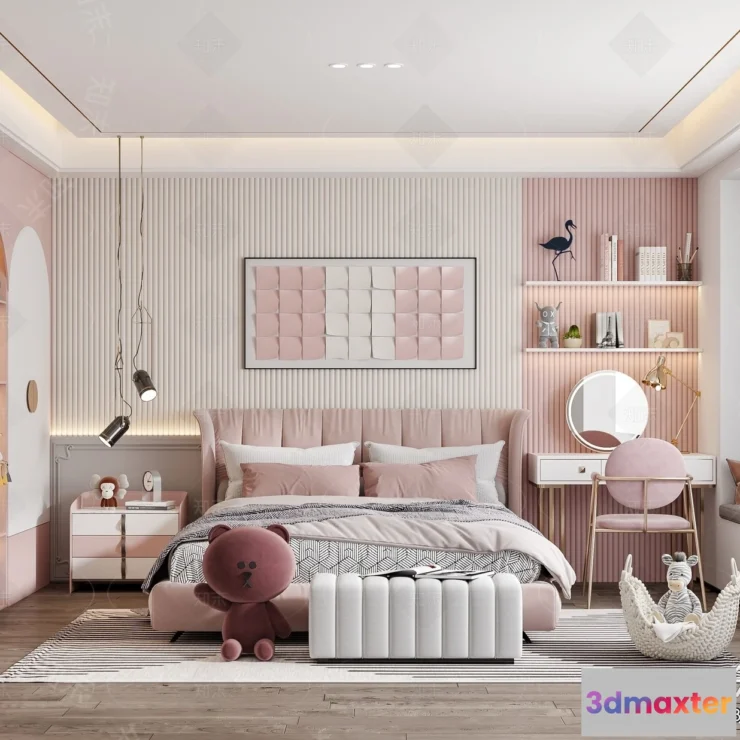 Children Room - 3D Interior Scene - Girl Room - 237 3D Max - 3DMAXTER