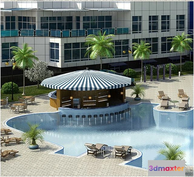 Pool pool stone liquid 3D Max - 3DMAXTER