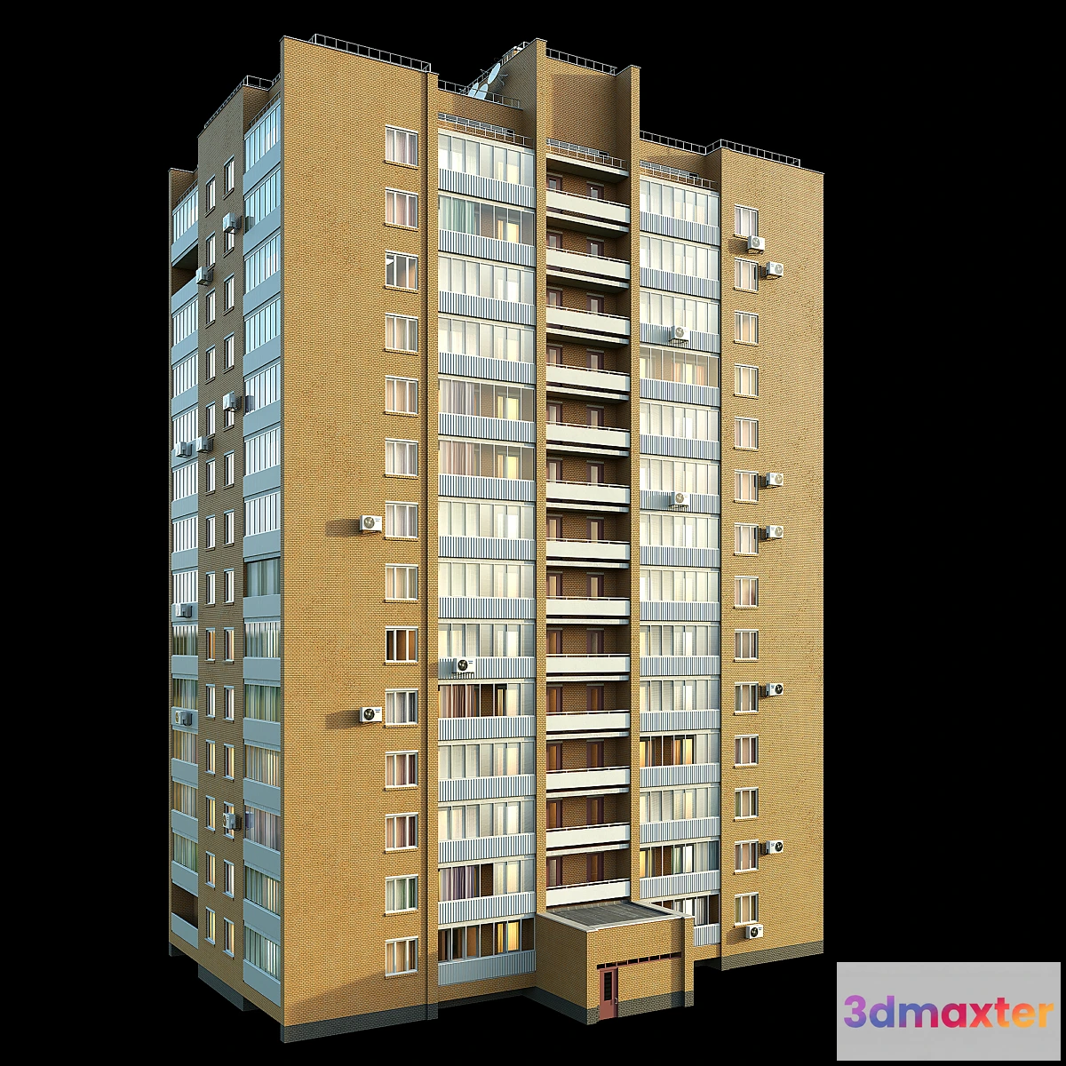 Vulykha Tower (II-67) 14 floors 3D Max - 3DMAXTER