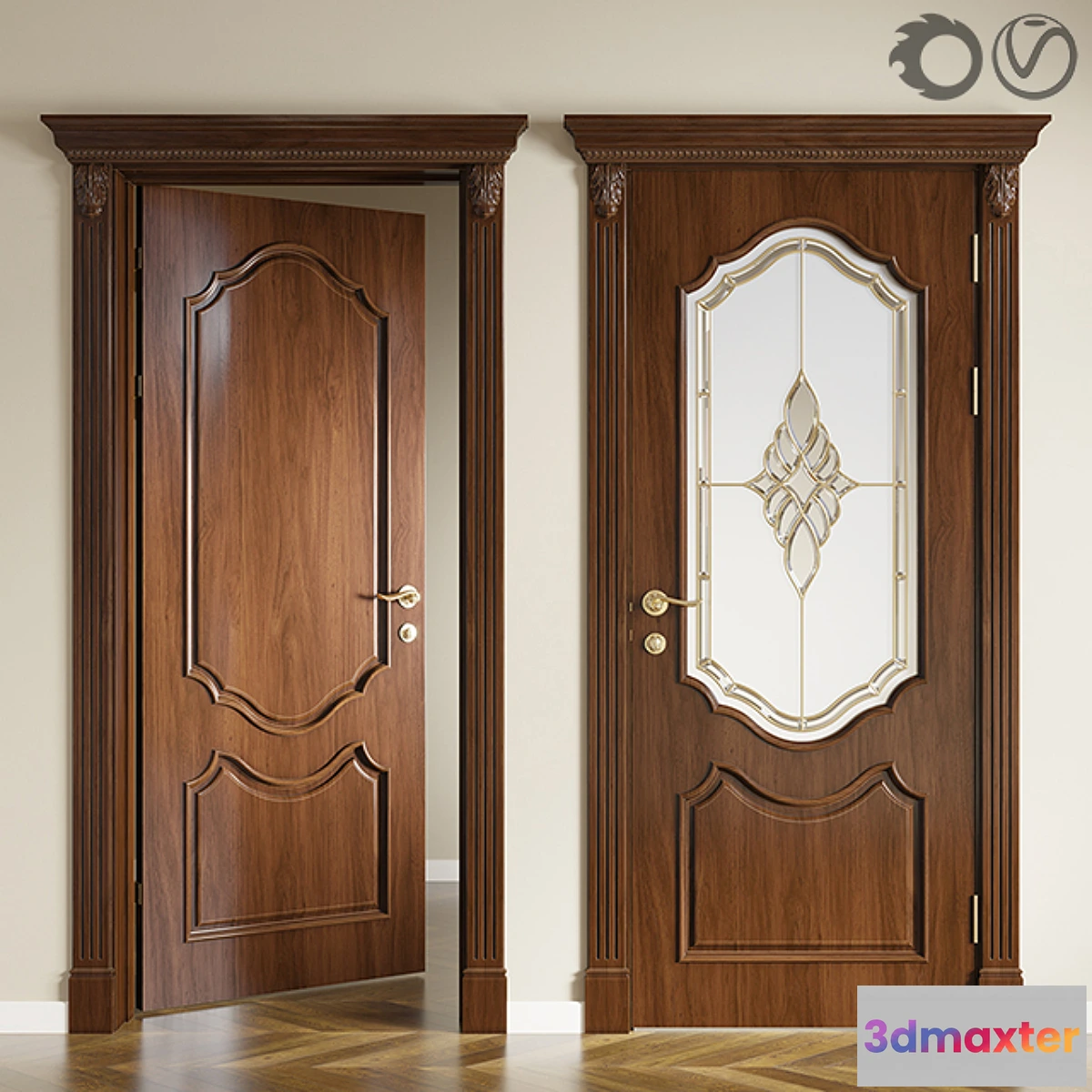 Single door №001 3D Max - 3DMAXTER