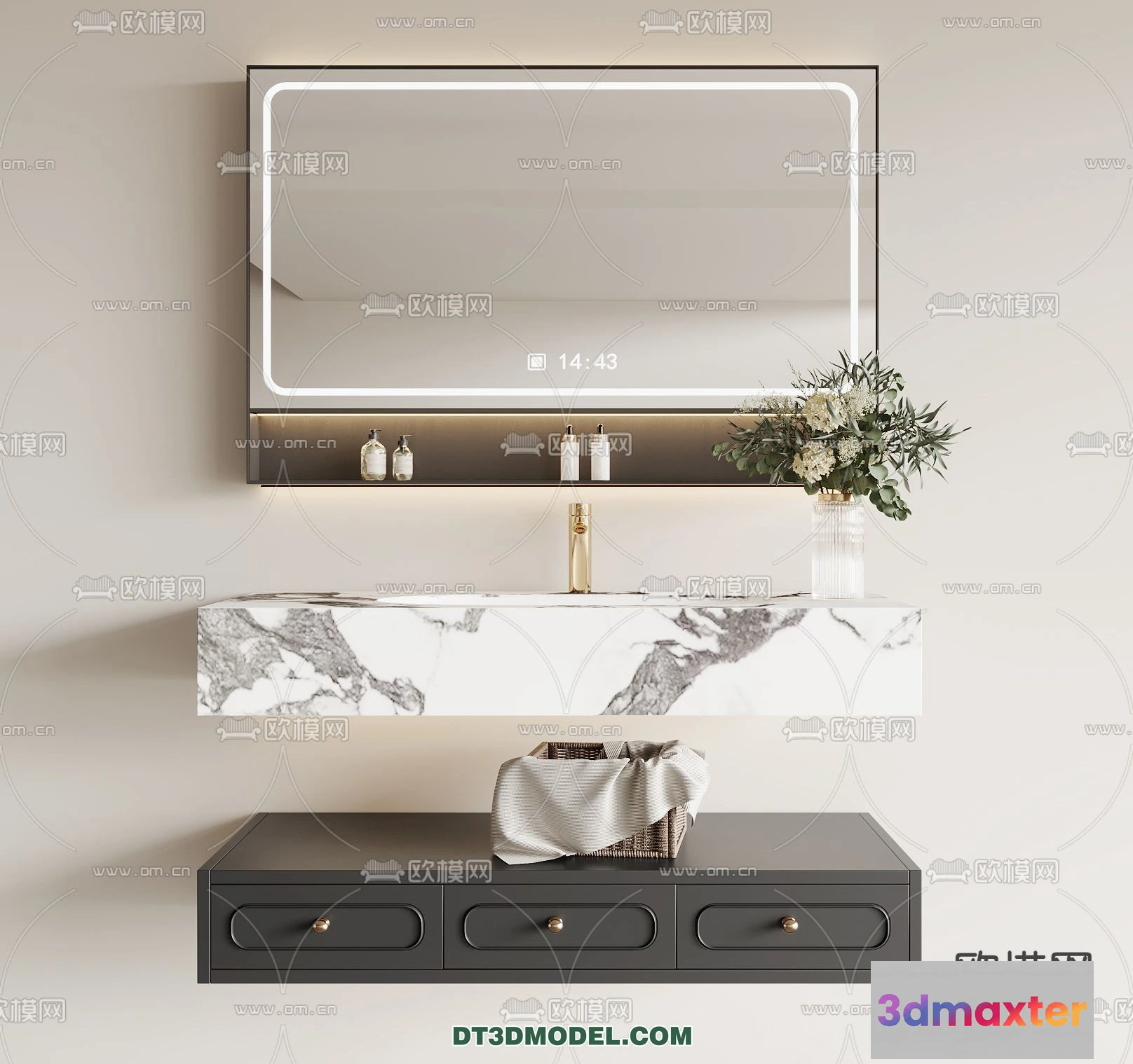 Cabinet 3D Models for Bathroom - Furniture Design - 041 3D Max - 3DMAXTER