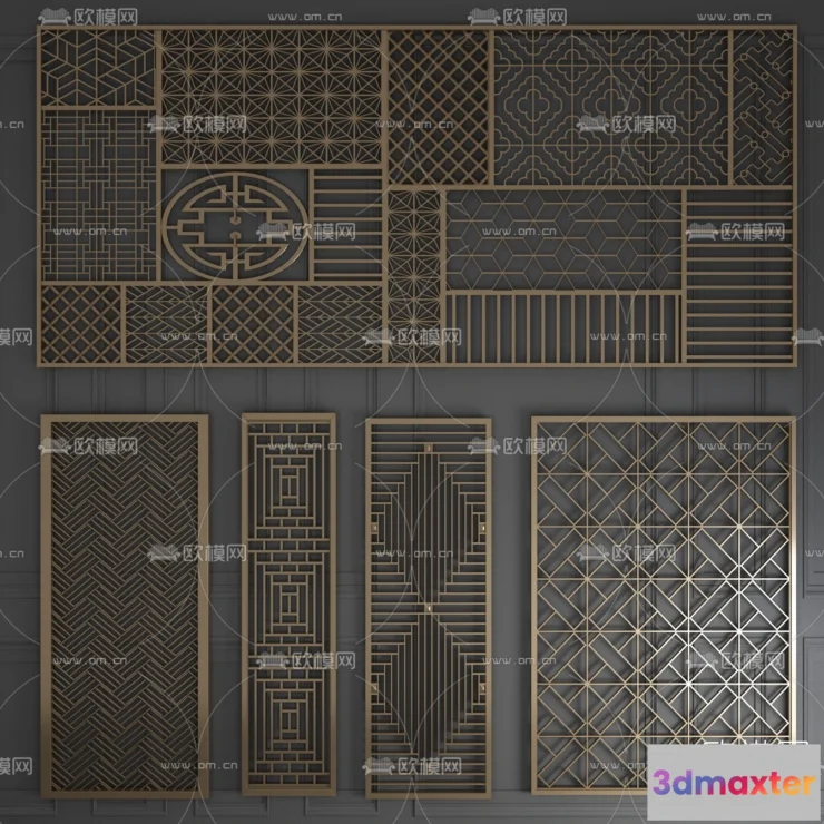 CNC Panels 3D Models - CNC Wall 3D Blocks - 057 - VRAY Render 3D Max ...
