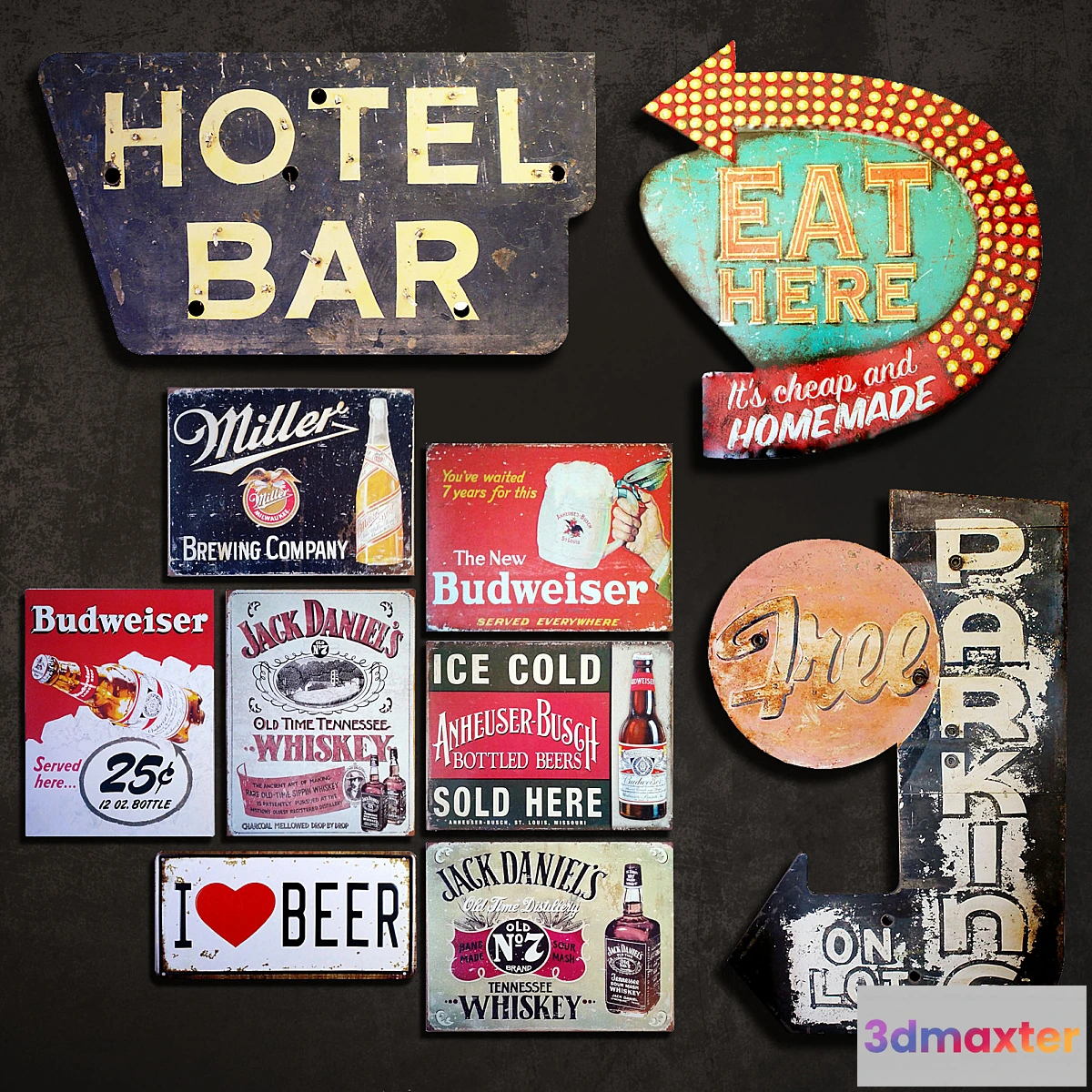 Metal Signs №8. Bar - 3DMAXTER