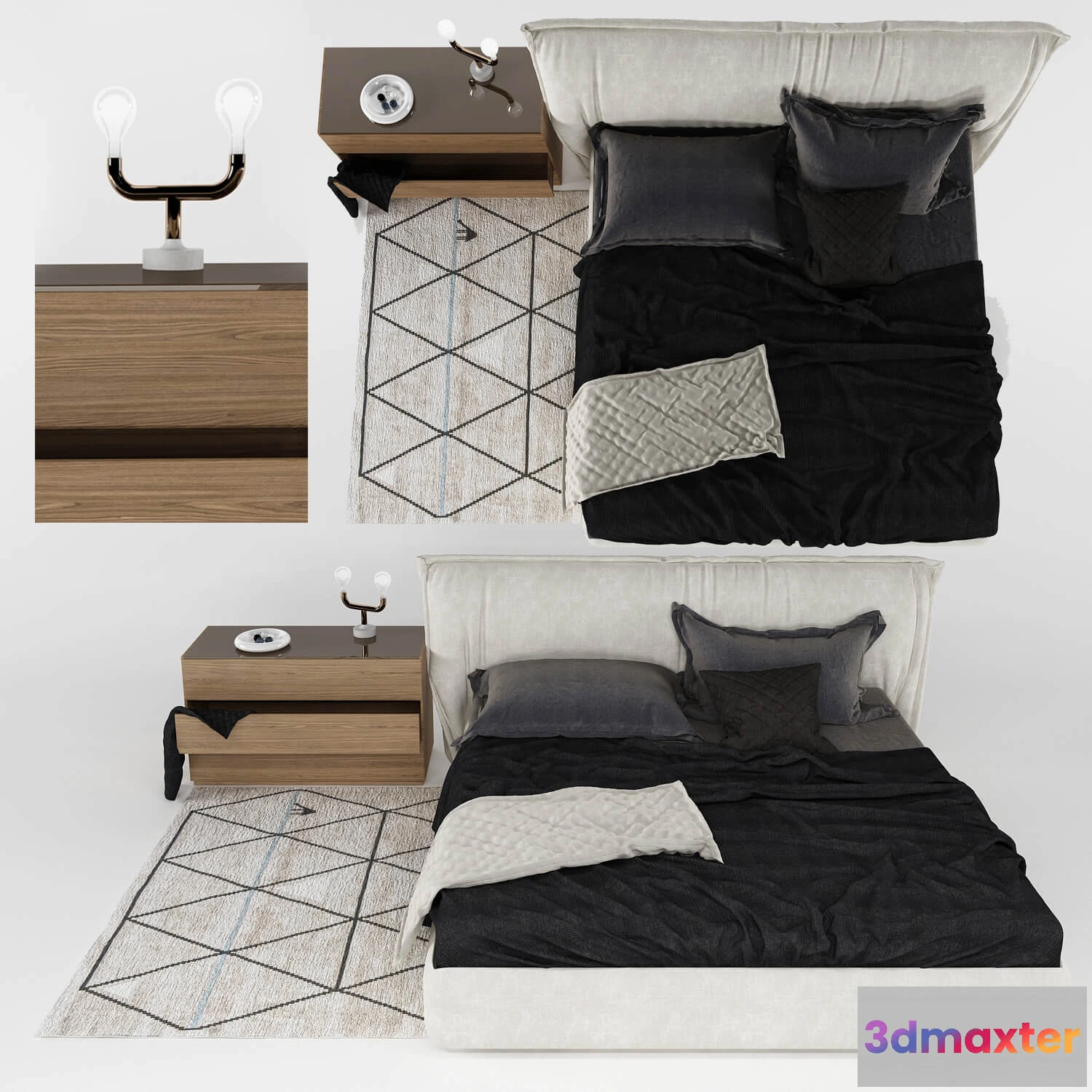 furniture - Calligaris bed 01 3D Max - 3DMAXTER
