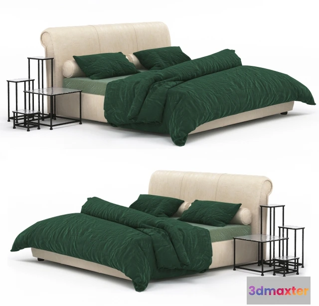 furniture - Alfred Leather Bed Baxter 3D Max - 3DMAXTER