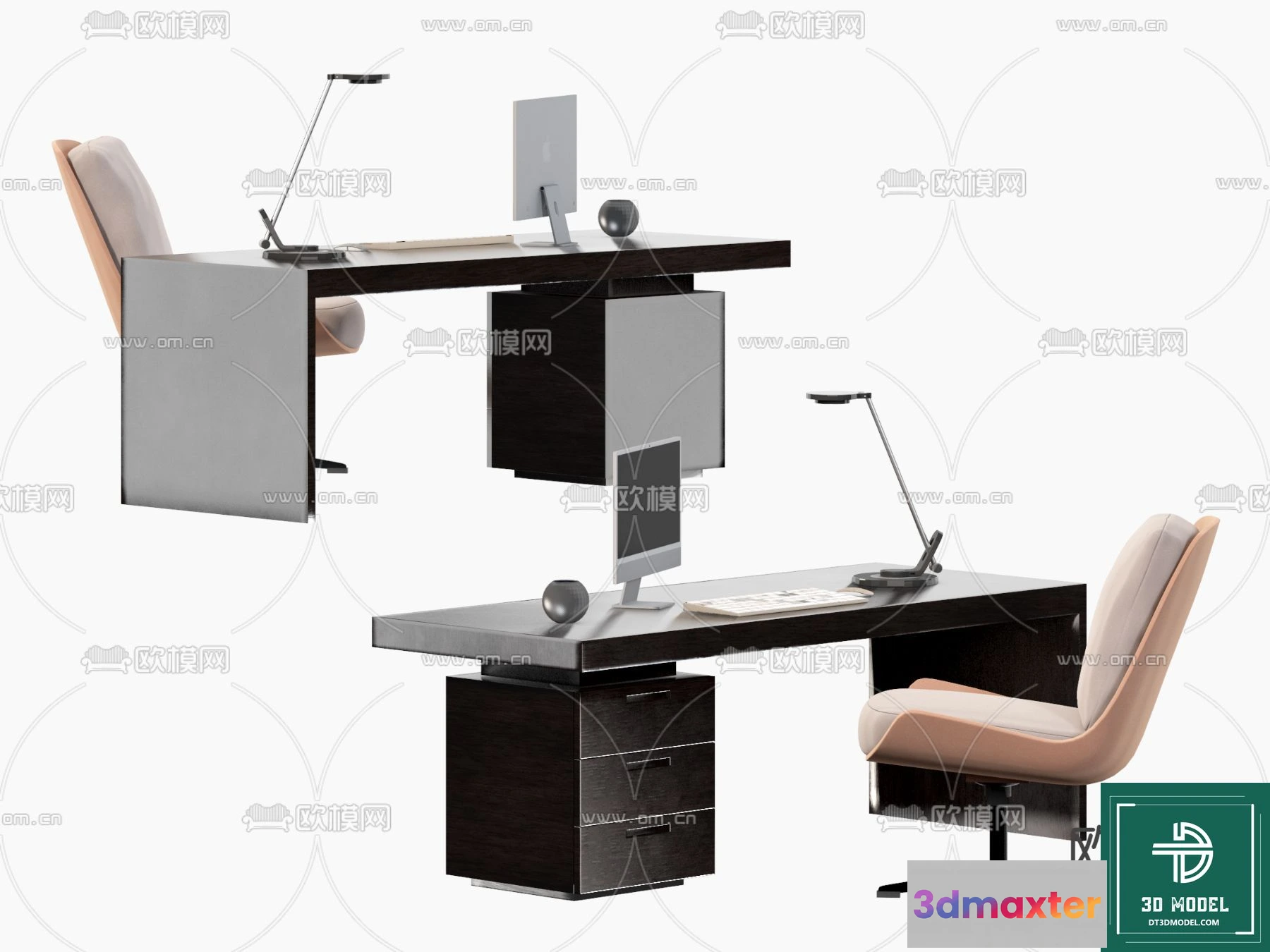 Desk 3D Model for Office - Furniture and Interior Design - 013 3D Max ...