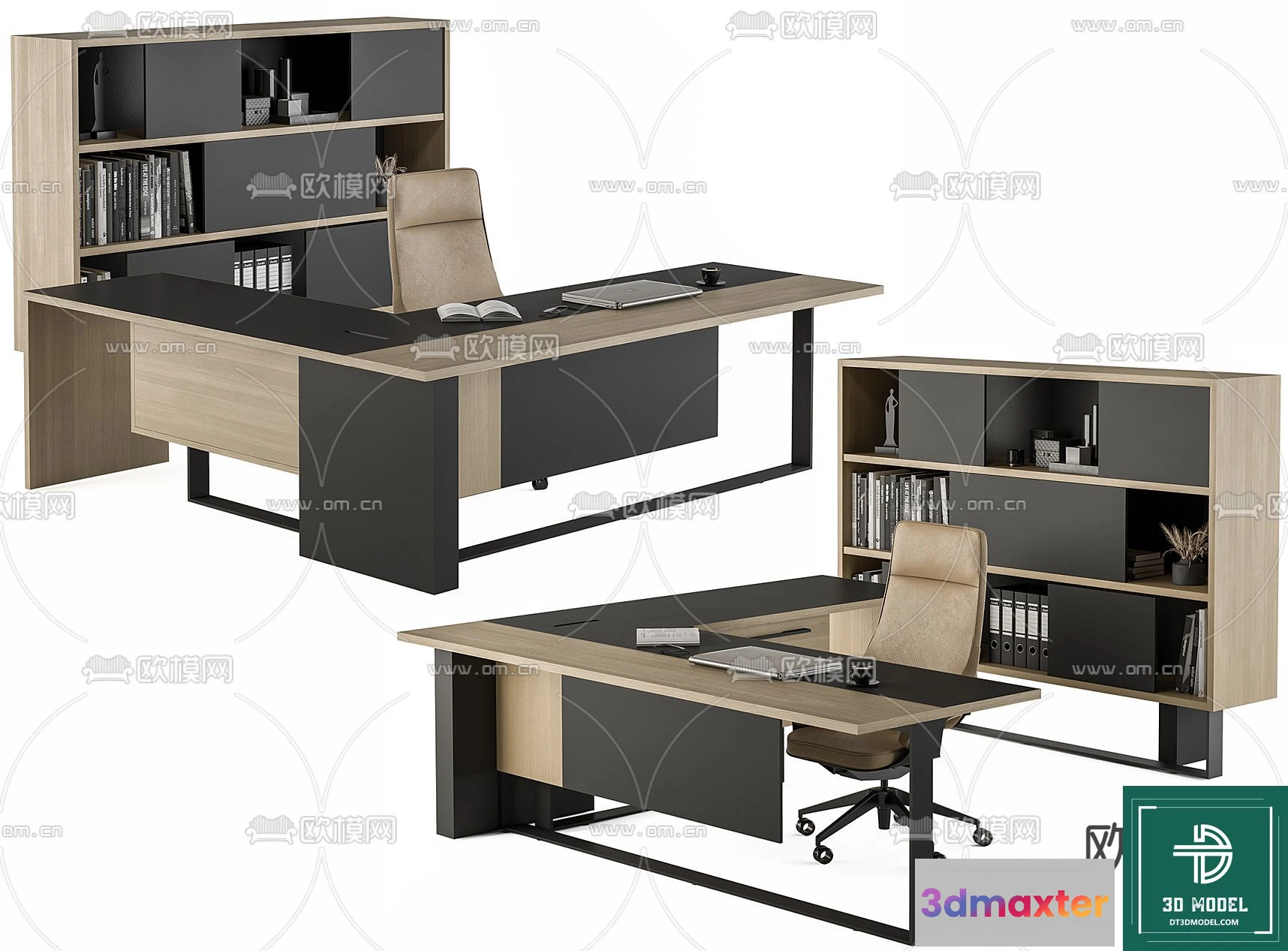 Desk 3D Model for Office - Furniture and Interior Design - 077 3D Max ...