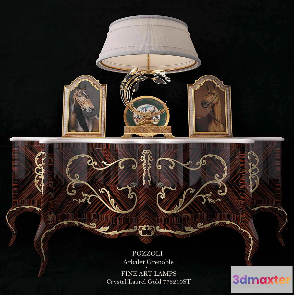 Pozzoli Arbalet Grenoble + Fine Art Lamps Decor Set 3D Max - 3DMAXTER
