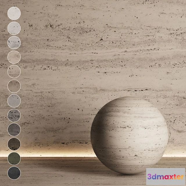 Travertine stone of different shades №3 3D Max - 3DMAXTER
